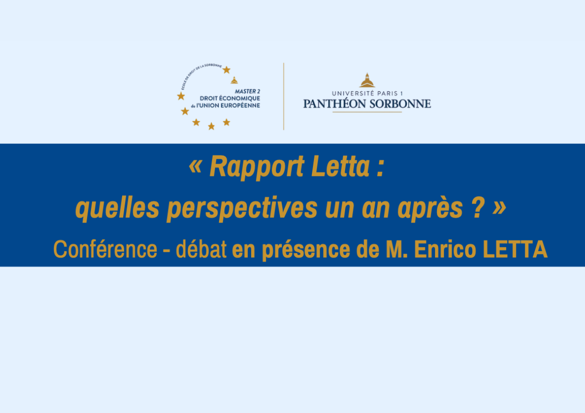 Conférence - Rapport Letta : quelles perspectives un an après